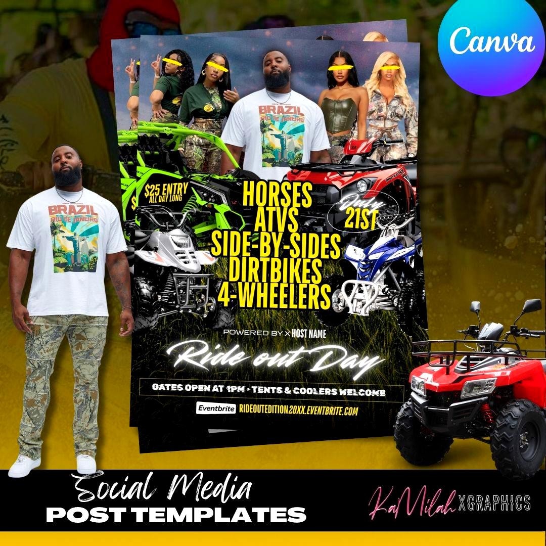 Content Media Flyers Flyer (1 TEMPLATE), ATV Party Flyer, Dirtbike ...
