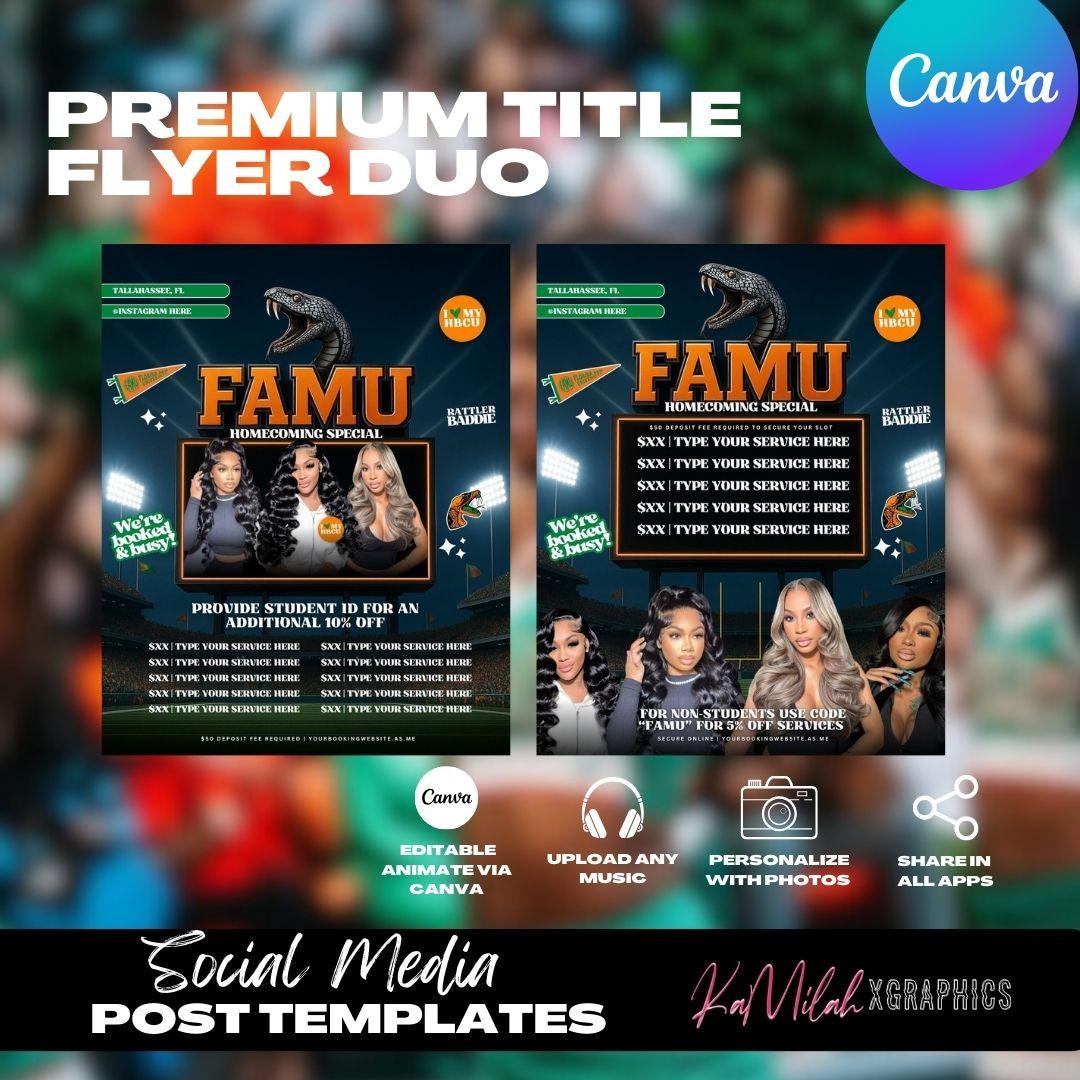 FAMU Homecoming Social Media Flyer Bundle, Appointment Flyer, Bookings ...