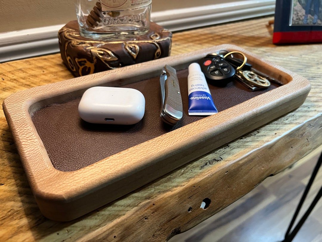 Hand Made Leather Lined Vallet Tray - Etsy