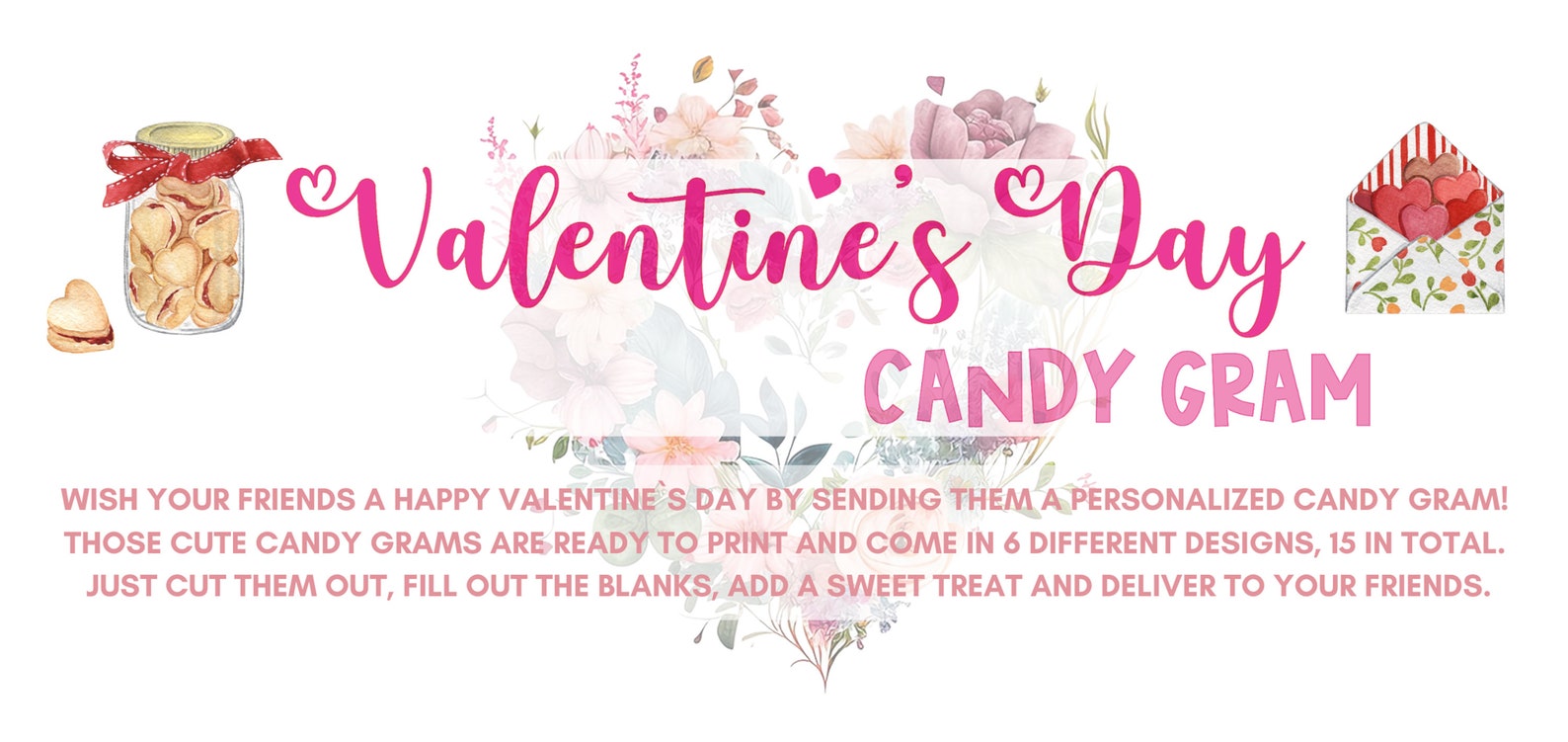 Valentine's Day Candy Gram Flyer Printable Editable PTO PTA School ...