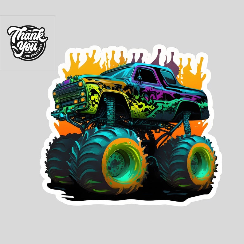 The Monster Truck PNG, Cool Colorful Vector Monster Truck, Clipart ...