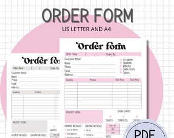 Editable Order Form Template for Small Businesses Keep Track of Your ...