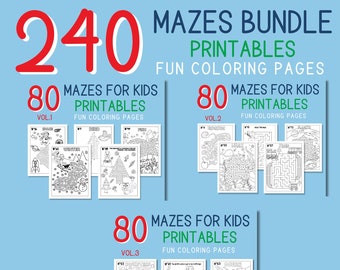 80 Mazes to Print for Kids With Solutions,fun Activities and Coloring ...