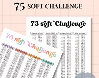 75 Soft/ Easy Challenge | Habit Tracker | Digital Download | Printable ...