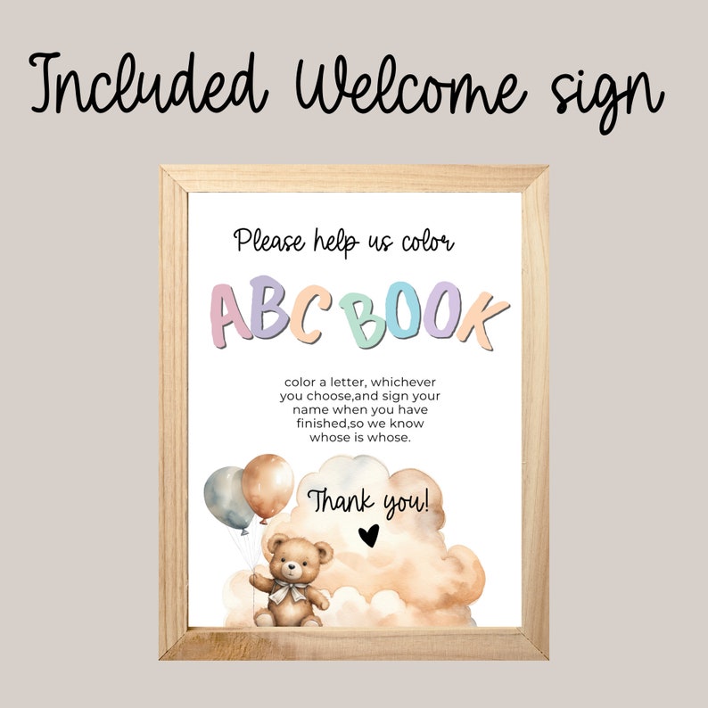 Printable ABC Baby Shower Coloring Book , First Baby Alphabet Pages ...