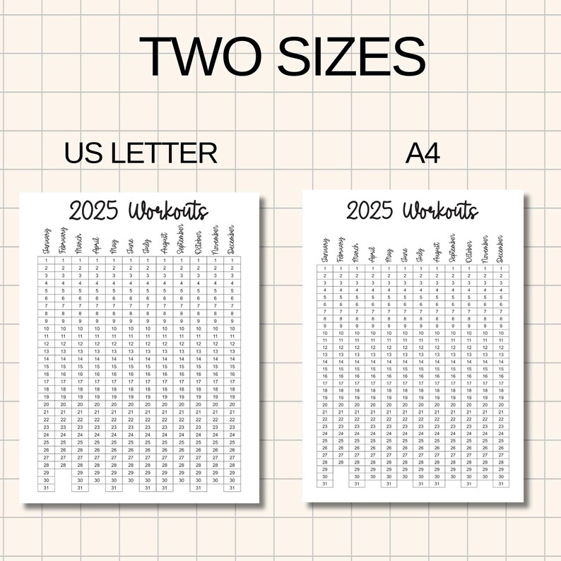 2025 Printable Fitness Monthly Workout Tracker, Workout Calendar ...