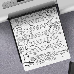 Camp Reading Tracker Printable: Kids Reading Log, Colorable Map (PDF ...