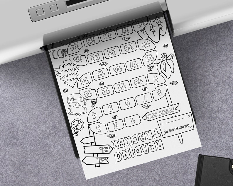 Camp Reading Tracker Printable: Kids Reading Log, Colorable Map (PDF ...