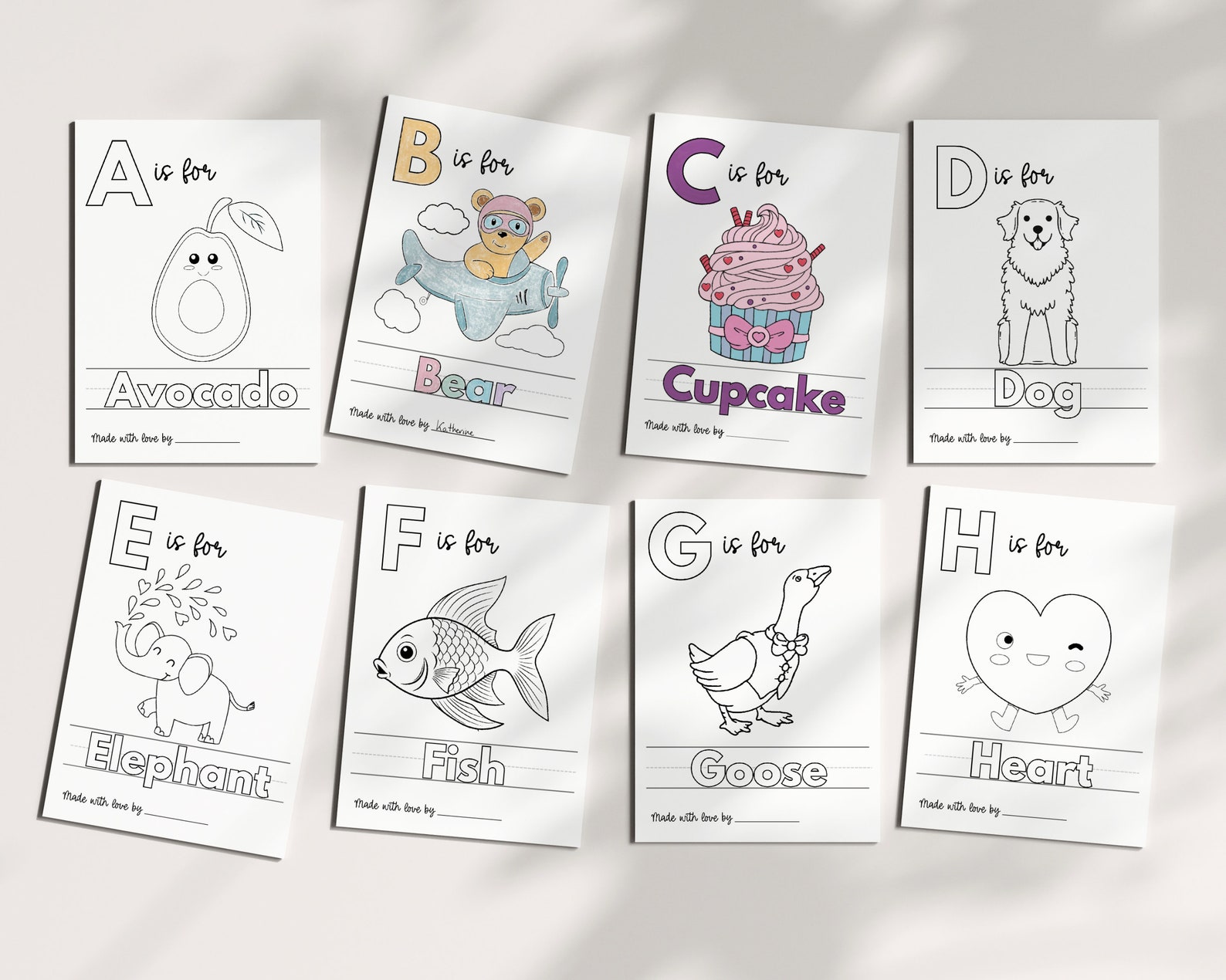Printable ABC Baby Shower Coloring Book: Rainbow Theme (PDF) - Etsy
