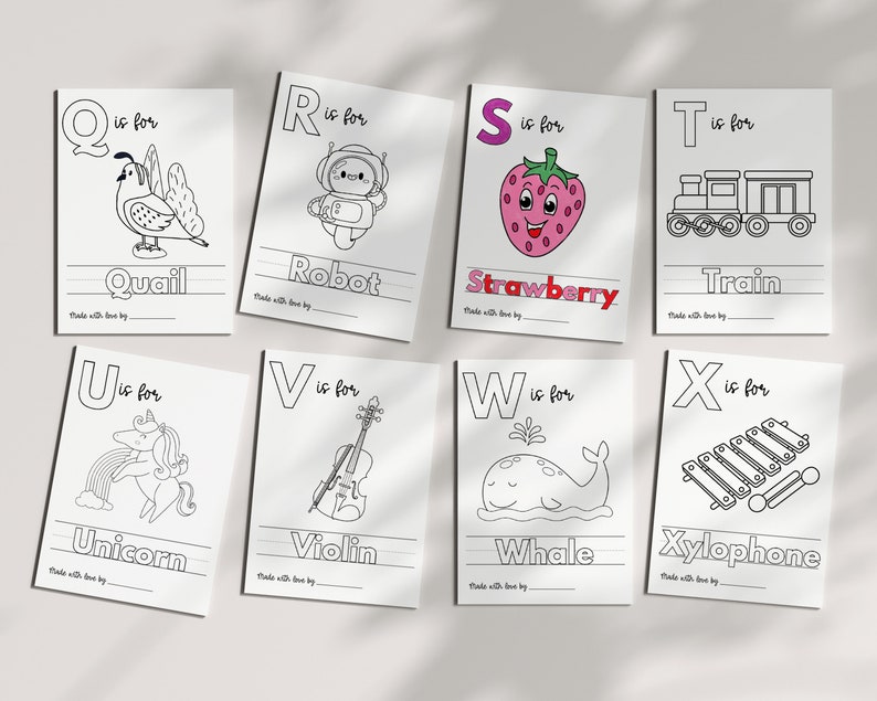 Printable ABC Baby Shower Coloring Book , First Baby Alphabet Pages ...