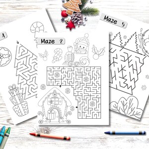 Christmas Mazes for Kids: 20 Printable Coloring Pages (digital Download ...