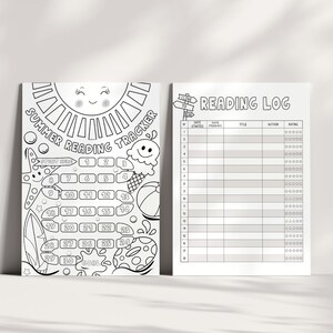 Printable Summer Reading Tracker for Kids , Reading Log and Colorable ...