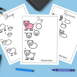 How to Draw Simple Animals for Kids Printable Pdf Learn to - Etsy