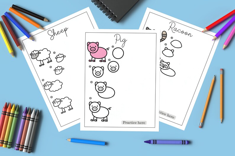 How to Draw Simple Animals for Kids, Printable Pdf Learn to Draw ...