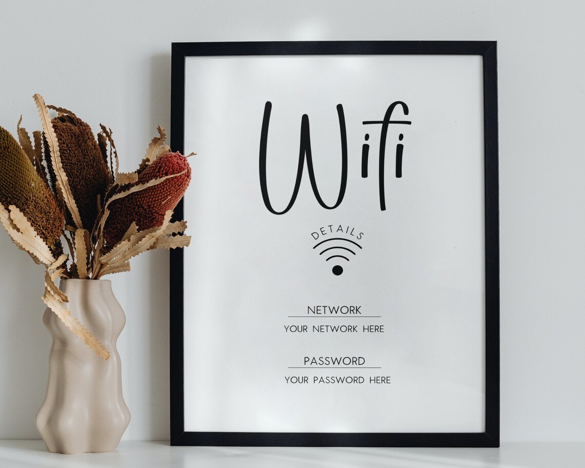 Password Sign Printable, Editable Wifi Sign Printable, Editable Airbnb ...