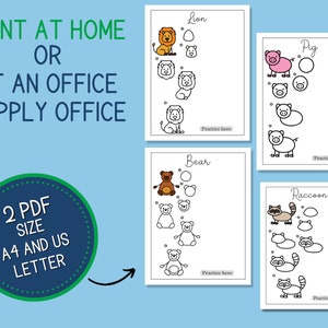 How to Draw Simple Animals for Kids, Printable Pdf Learn to Draw ...
