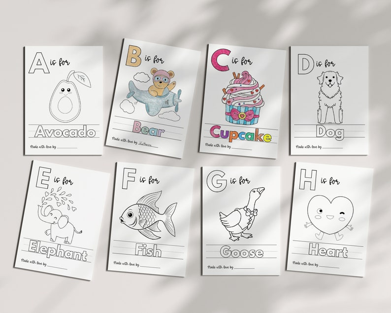 Printable ABC Baby Shower Coloring Book , First Baby Alphabet Pages ...