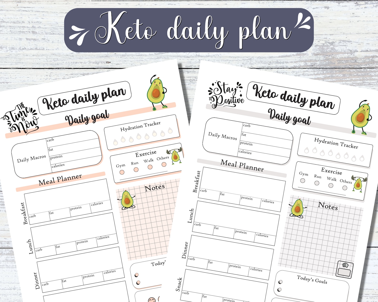 Printable Keto Daily Plan , Macros & Meal Tracking Log Ketogenic Diet ...