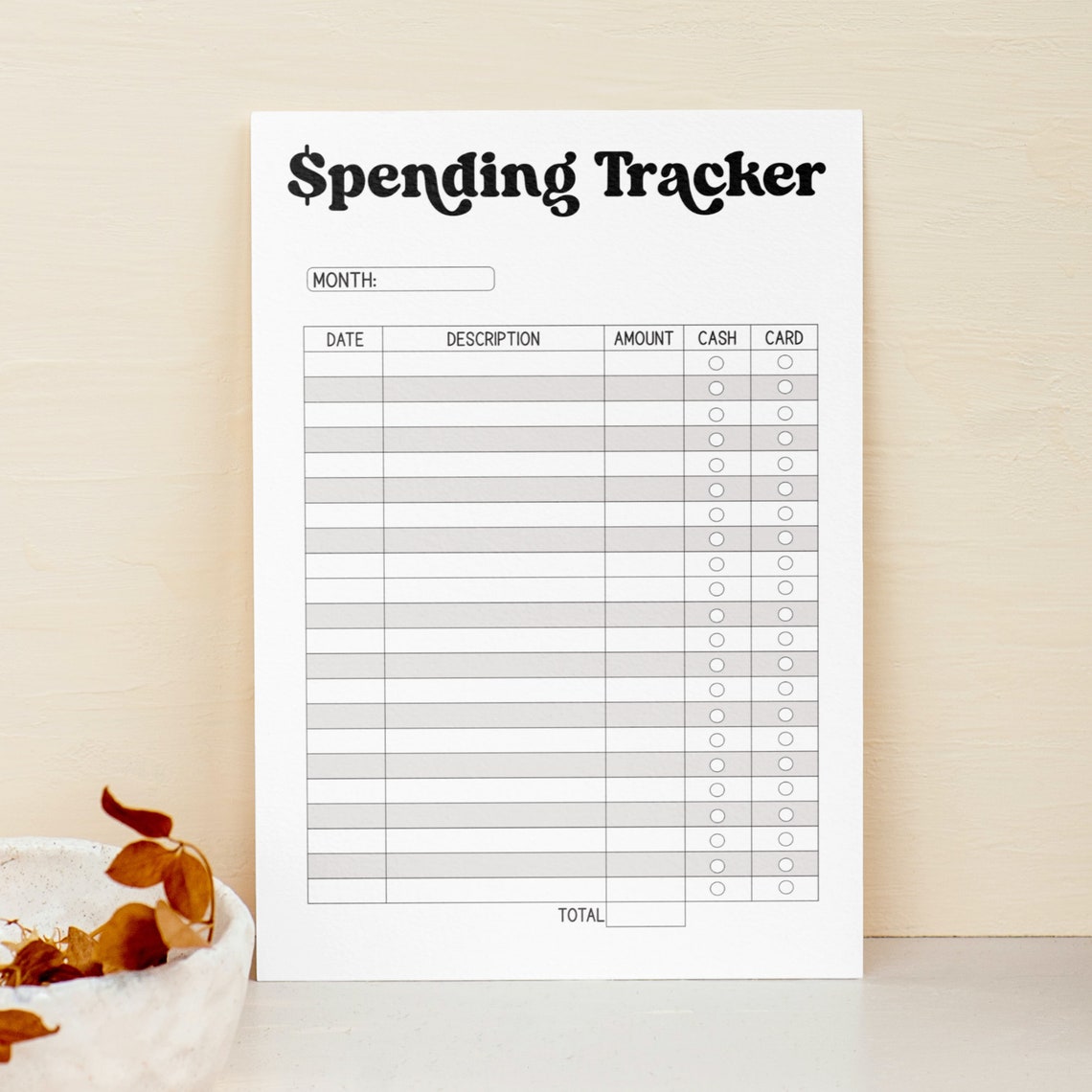 Printable Spending Tracker, Transaction Log Purchase Recorder, Money ...