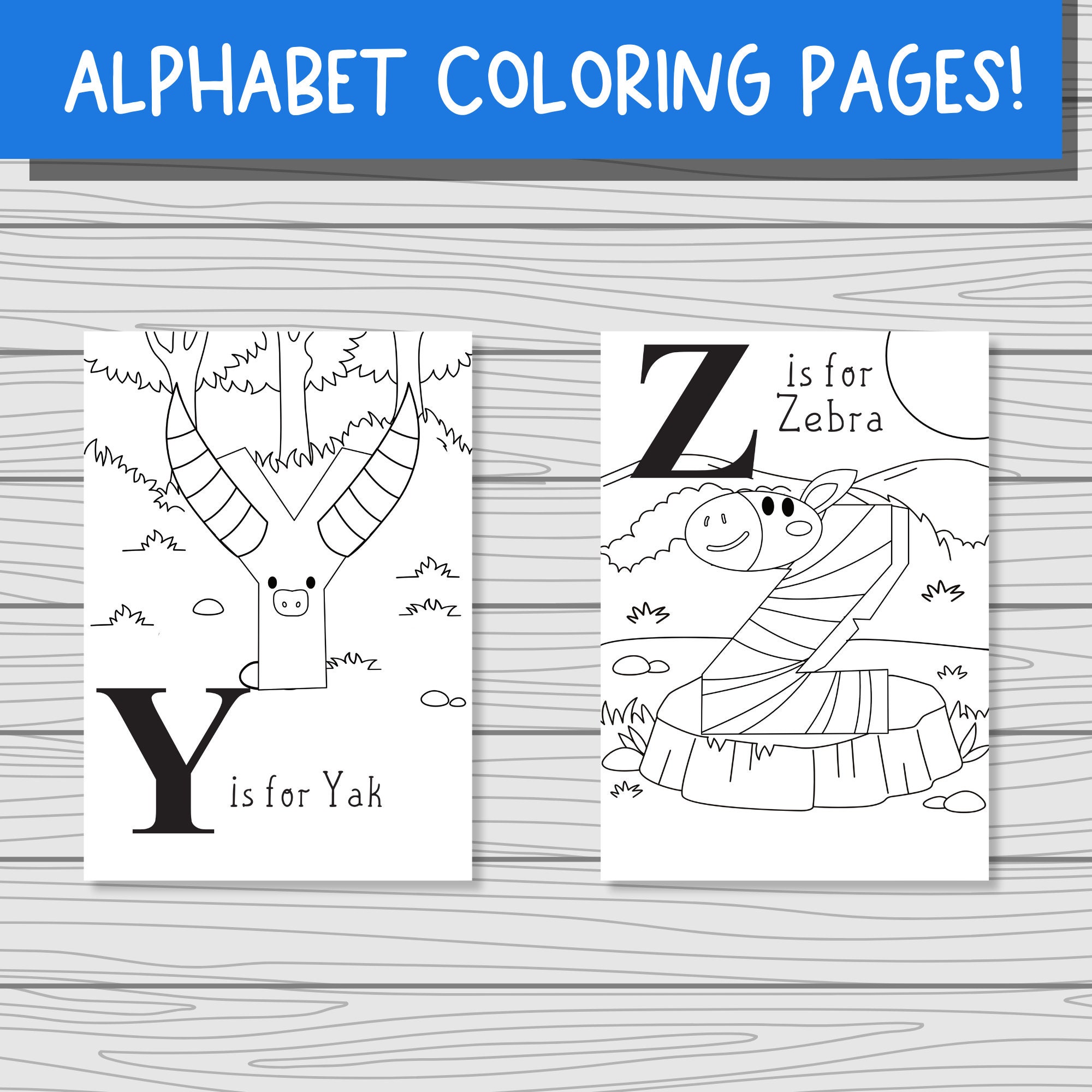 Printable Animals Alphabet Coloring Book for Kids Fun and Educational ...