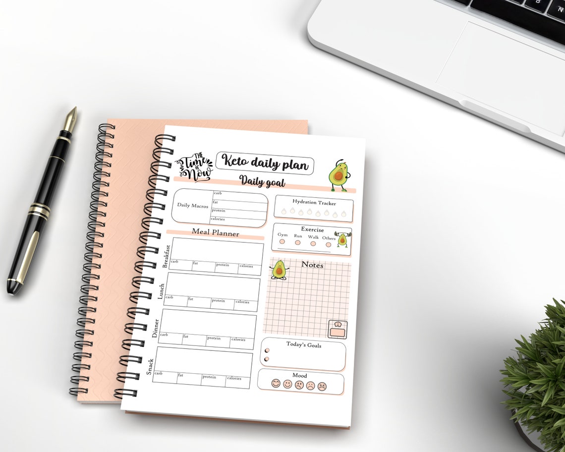 Printable Keto Daily Plan , Macros & Meal Tracking Log Ketogenic Diet ...