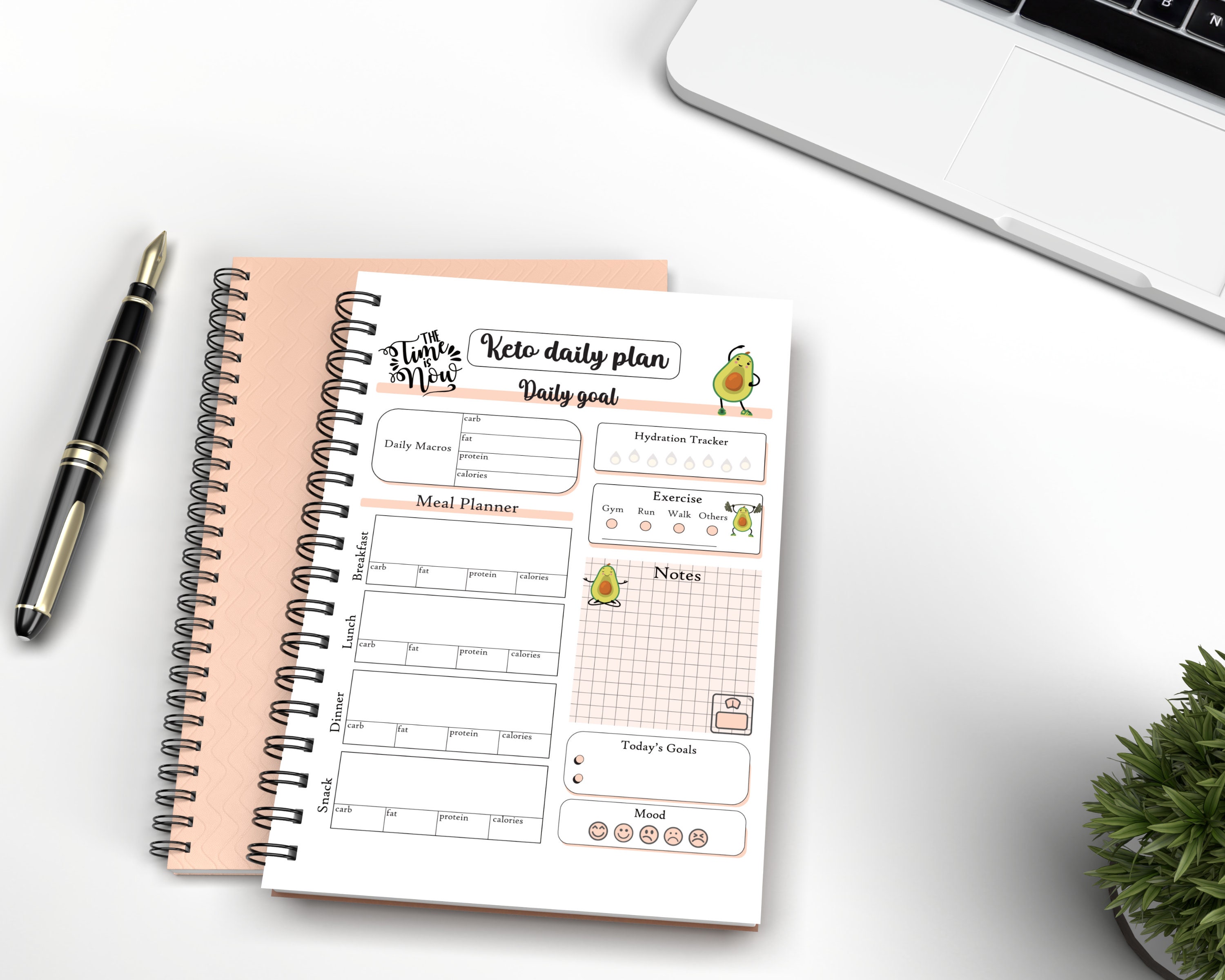 Printable Keto Daily Plan , Macros & Meal Tracking Log Ketogenic Diet ...