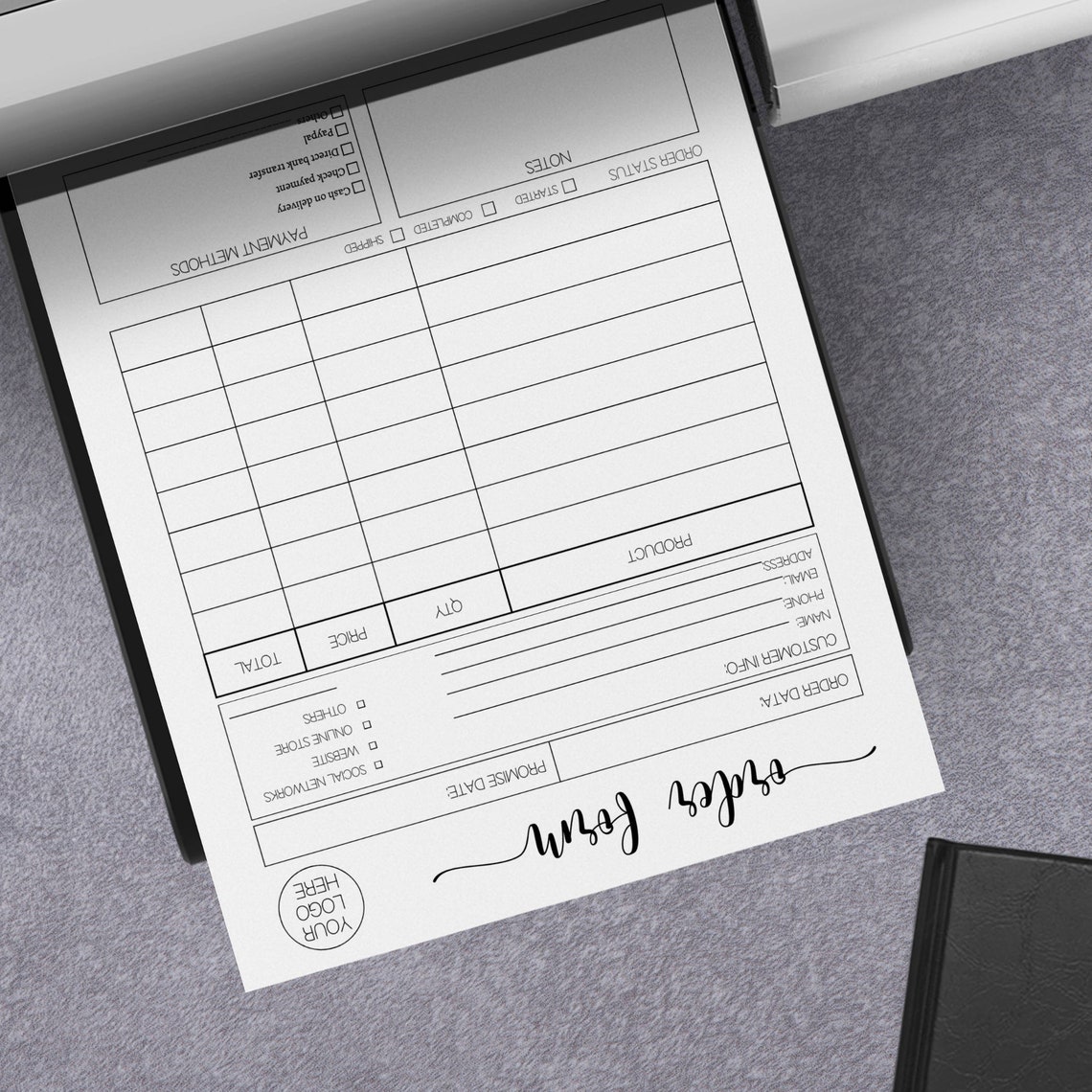 Editable Order Form Template for Small Businesses Keep Track of Your ...