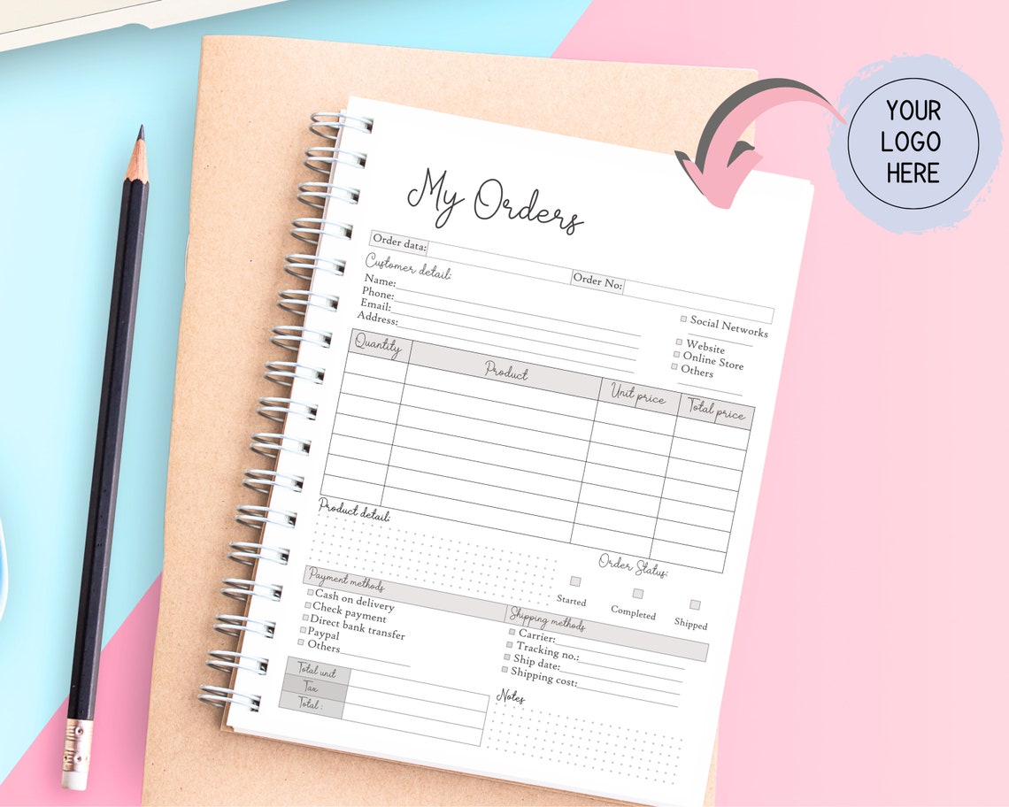 Printable Order Book: Small Business Sales Tracker (PDF) - Etsy