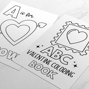 Valentine's Day Alphabet Coloring Book Printable, Valentine's Day ...