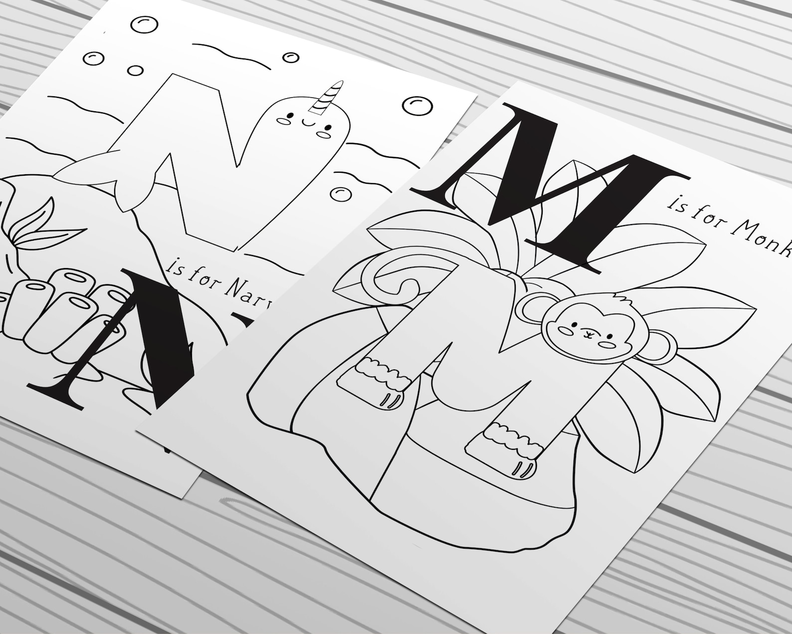 Printable Animals Alphabet Coloring Book for Kids Fun and Educational ...