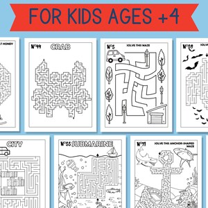 80 Mazes to Print for Kids With Solutions,fun Activities and Coloring ...