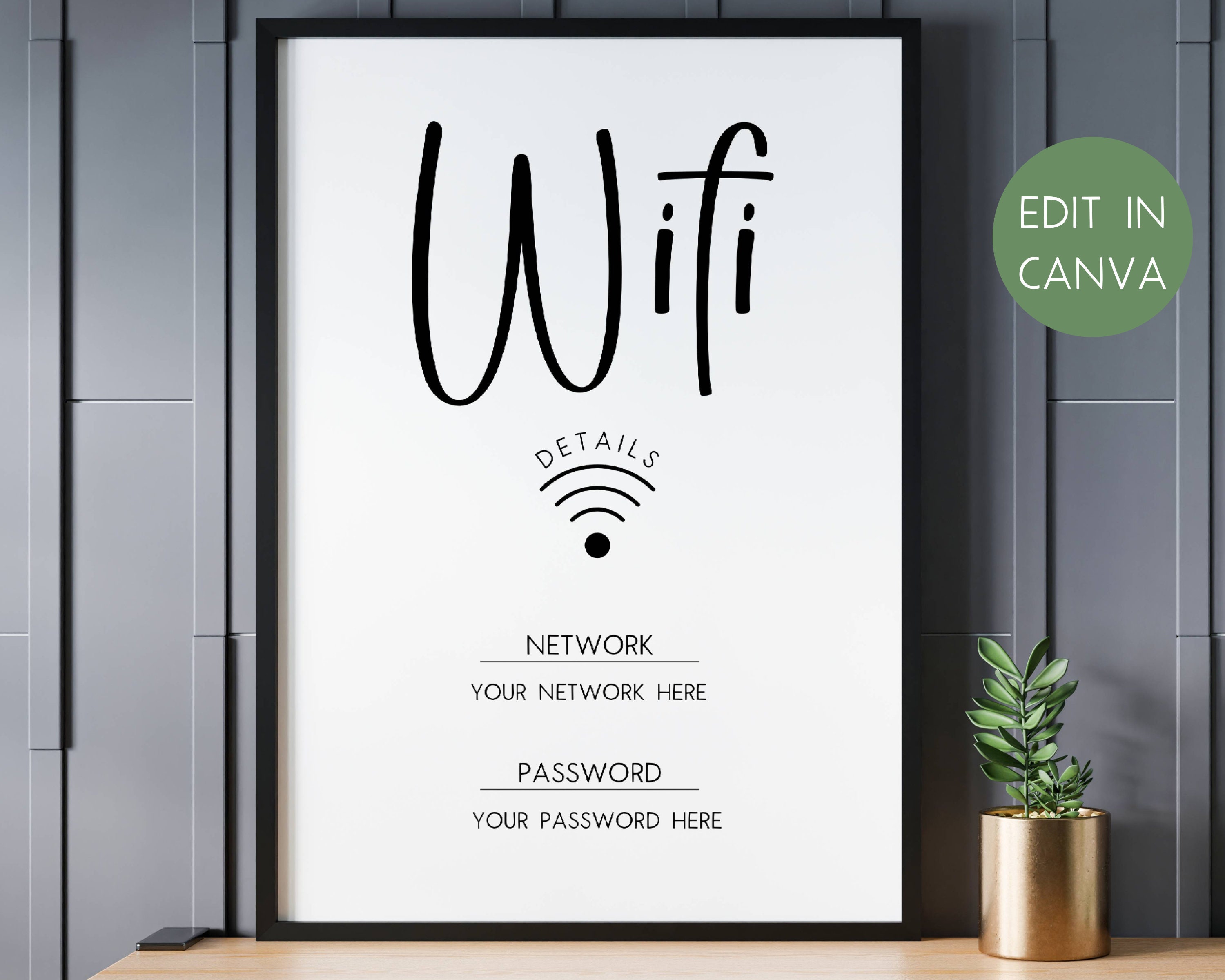 Password Sign Printable, Editable Wifi Sign Printable, Editable Airbnb ...