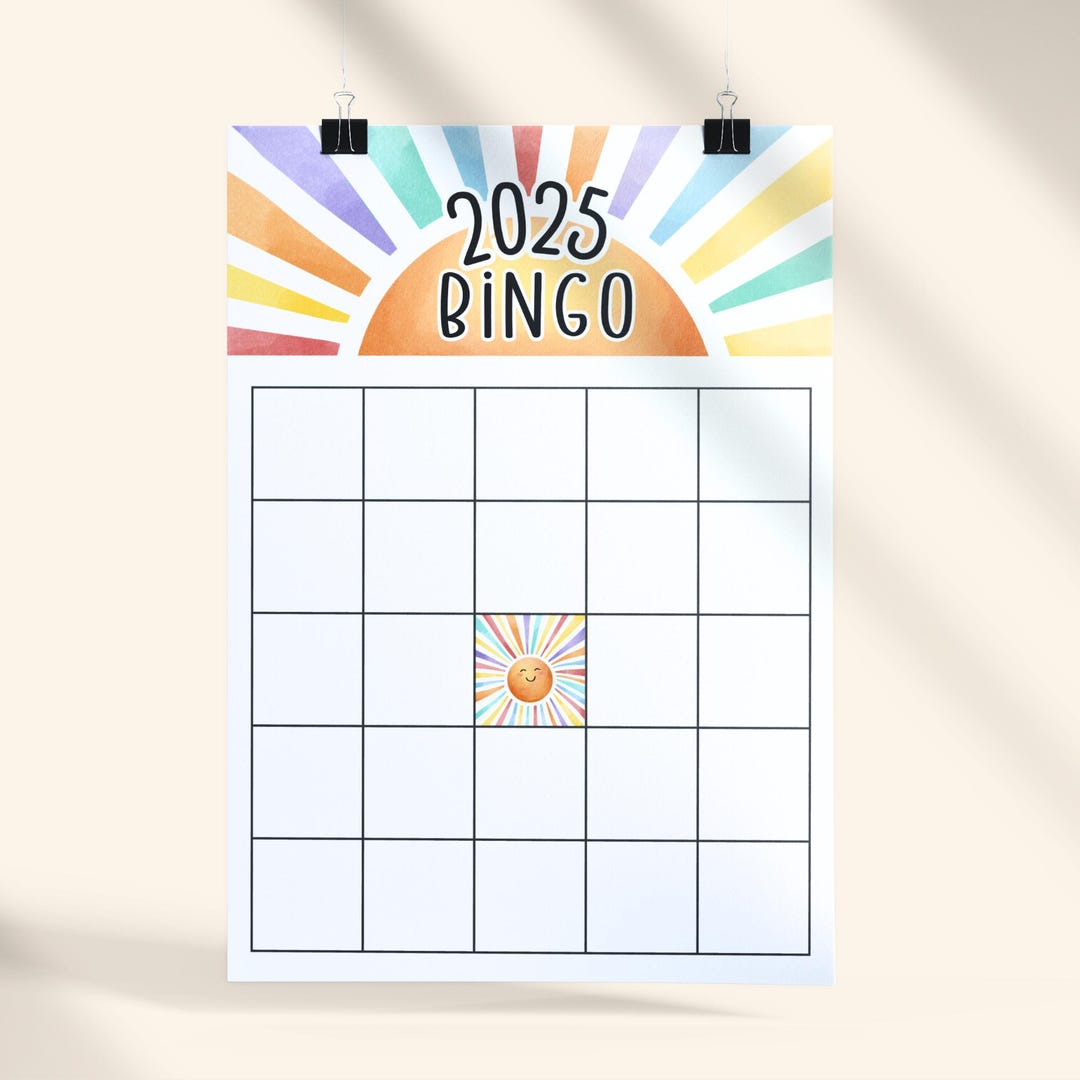 2025 Goal Setting Bingo Card: New Year Resolution Printable (digital ...