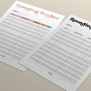 Printable Spending Tracker, Transaction Log Purchase Recorder, Money ...
