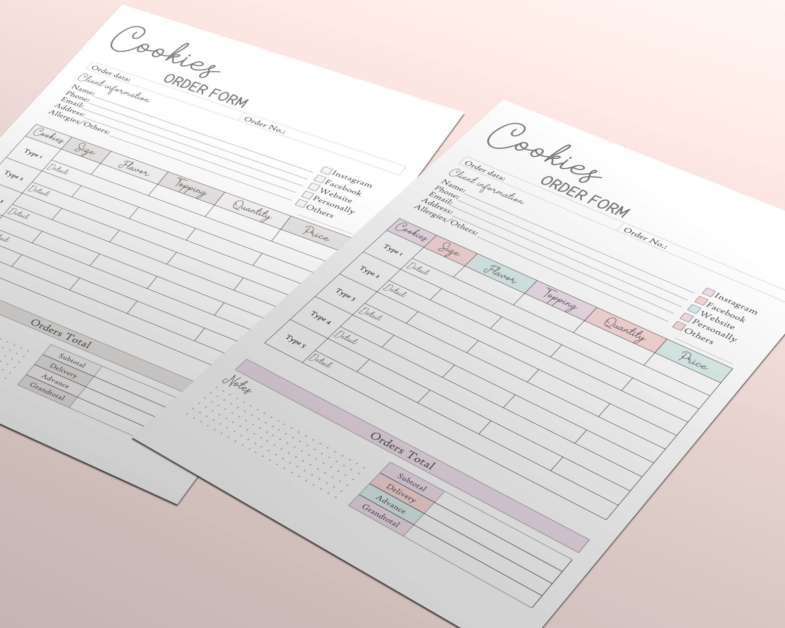 Printable Cookies Order Form, Ideal for Home-based Cookie Business ...