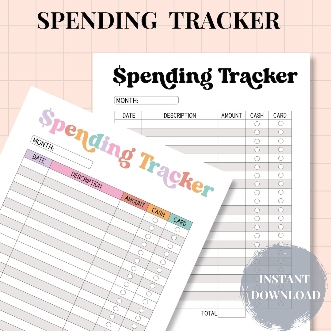Printable Spending Tracker, Transaction Log Purchase Recorder, Money ...