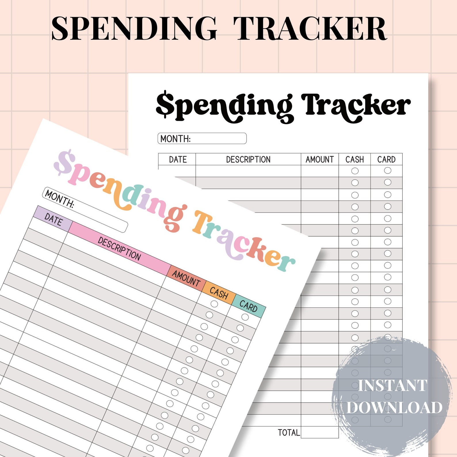 Printable Spending Tracker, Transaction Log Purchase Recorder, Money ...