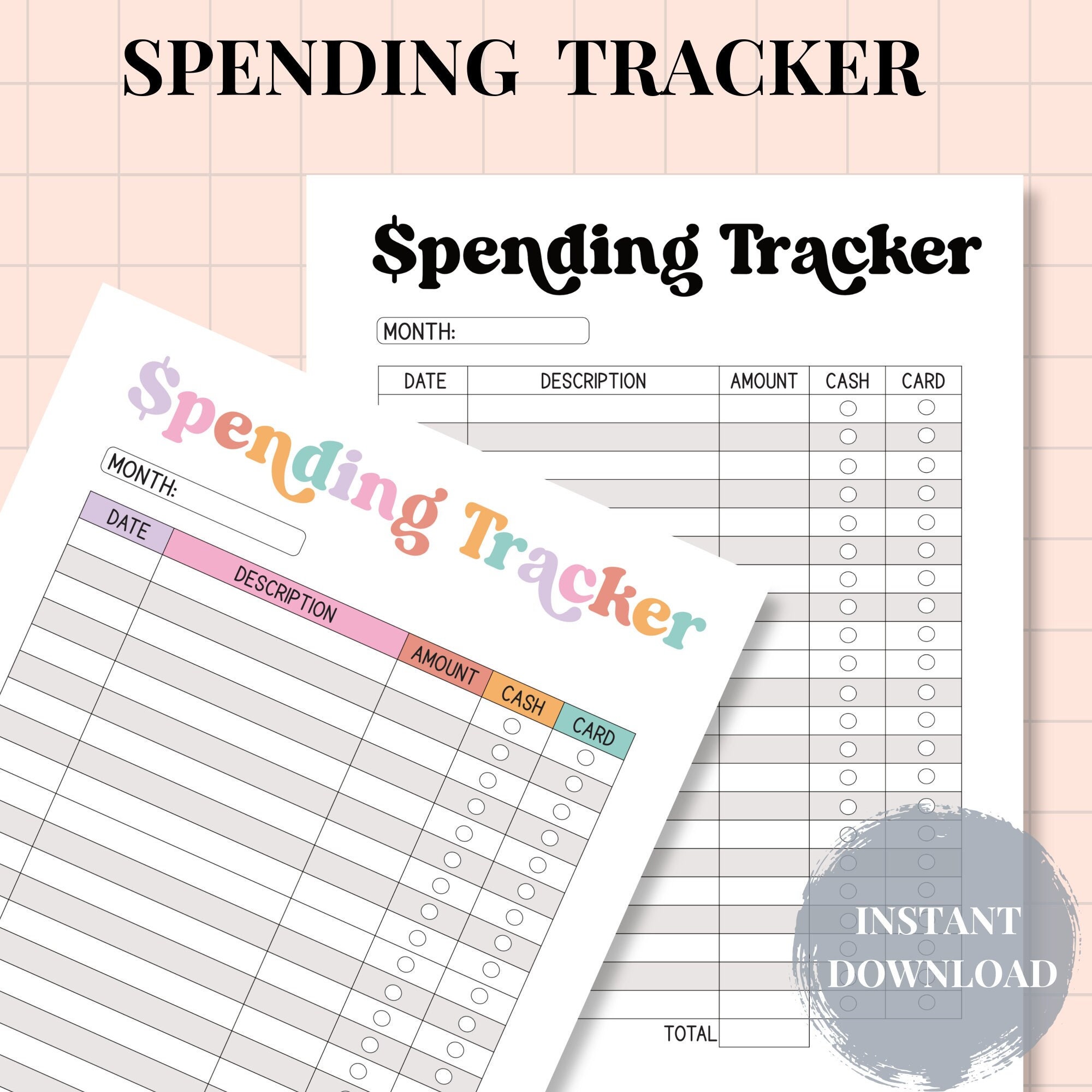 Printable Spending Tracker, Transaction Log Purchase Recorder, Money ...