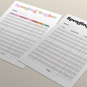 Printable Spending Tracker, Transaction Log Purchase Recorder, Money ...