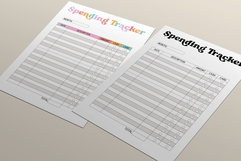 Printable Spending Tracker, Transaction Log Purchase Recorder, Money ...