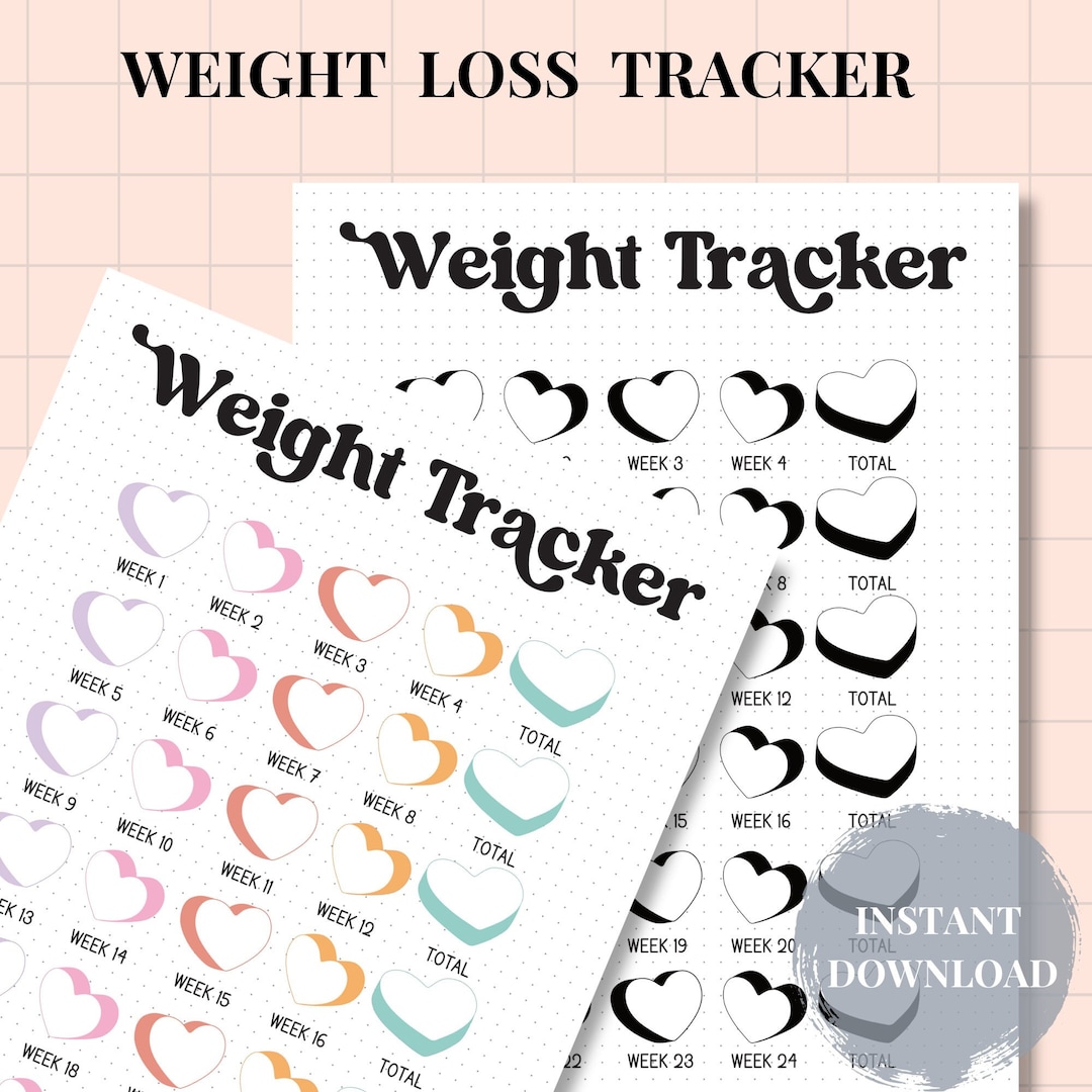 Weekly Weight Loss Tracker Printable: Fitness Progress Chart (digital ...