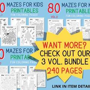 80 Printable Kids Mazes With Solutions | Fun Activities, Coloring Pages ...