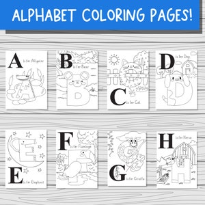 Printable Animals Alphabet Coloring Book for Kids Fun and Educational ...