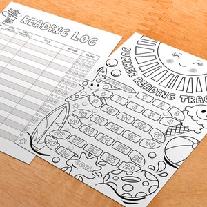 Printable Summer Reading Tracker for Kids , Reading Log and Colorable ...