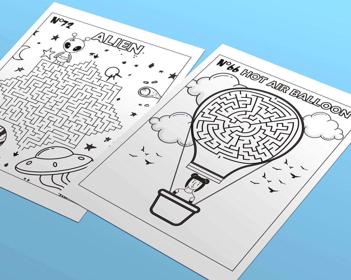 80 Mazes to Print for Kids With Solutions,fun Activities and Coloring ...