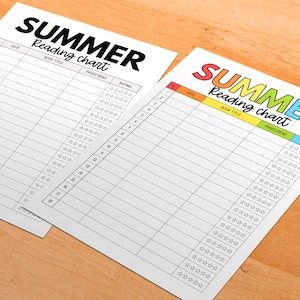 Summer Reading Chart for Kids: Printable Tracker Challenge (PDF ...