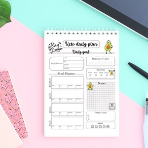 Printable Keto Daily Plan , Macros & Meal Tracking Log Ketogenic Diet ...