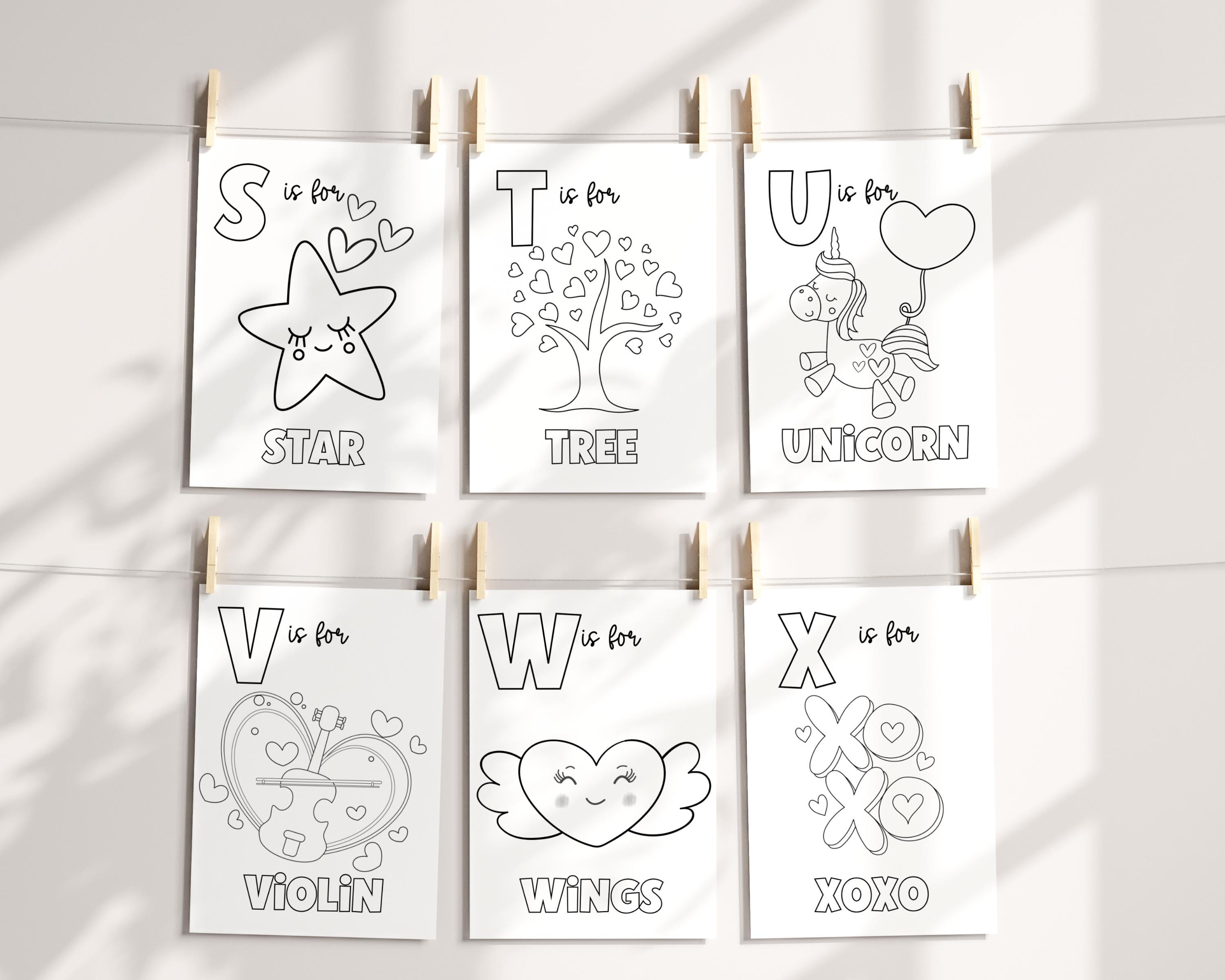 Valentine's Day Alphabet Coloring Book Printable, Valentine's Day ...
