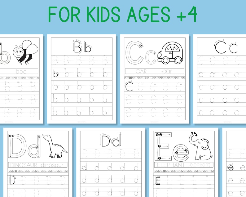 Alphabet Tracing Worksheets: Uppercase & Lowercase Practice (digital ...