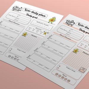 Printable Keto Daily Plan , Macros & Meal Tracking Log Ketogenic Diet ...
